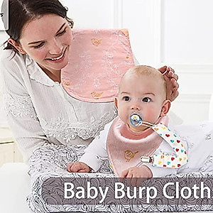 5 Pack Burp Cloths + Minky Changing Pad Cover for Baby Girl Boy, Plush Changing Table Covers Breathable Mink Changing Table Sheets Cover Wipeable