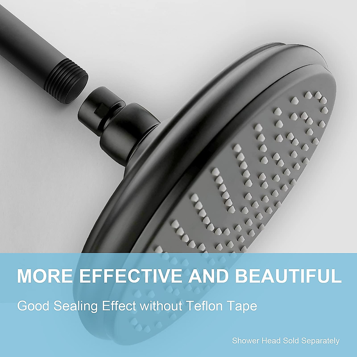 OFFO Shower Arm with Flange 3 Inches Ceiling Mount Replacement Rain Shower Head Straight Arm Ceiling-Mounted For Fixed Shower Head & High Pressure Rain Matte Black