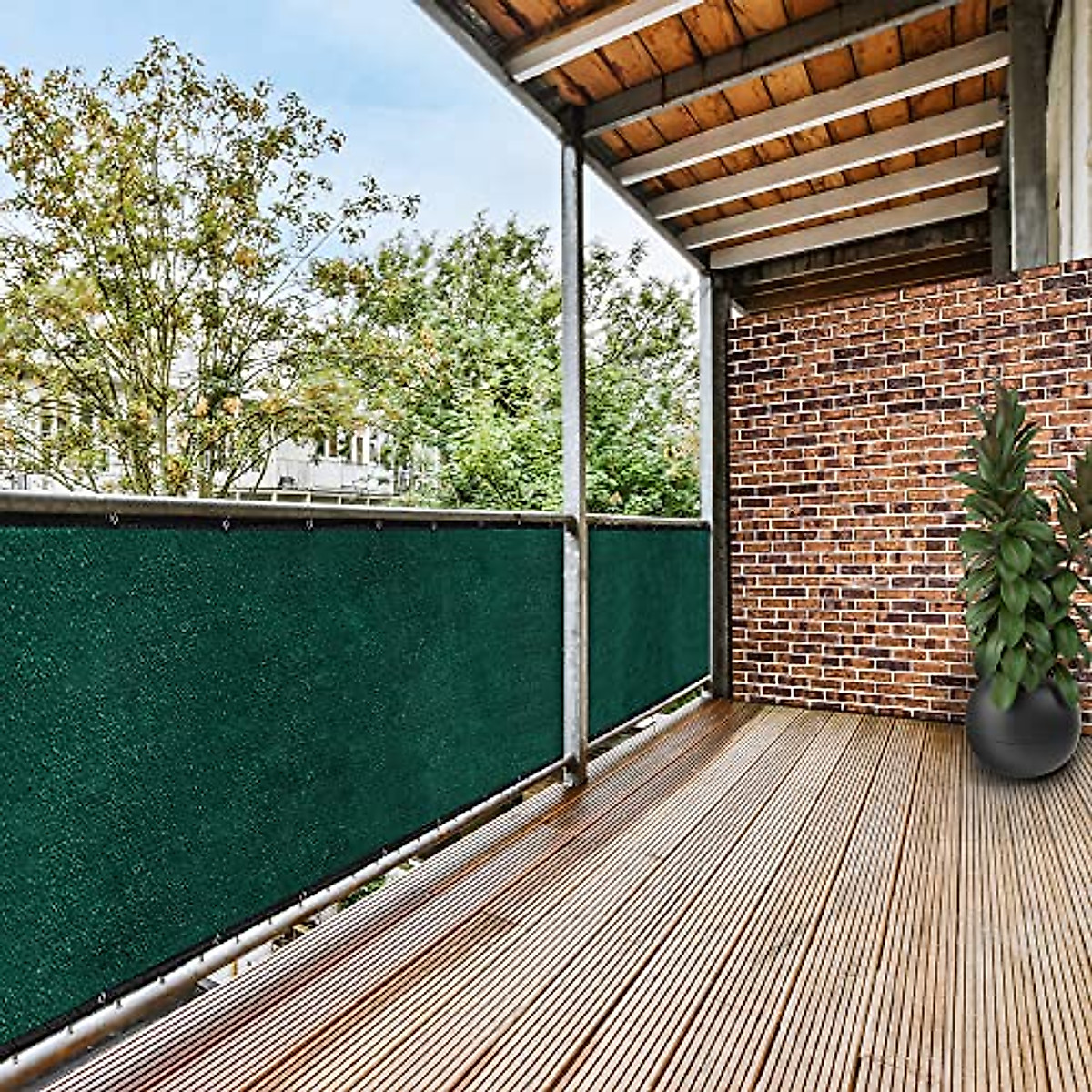 ASTEROUTDOOR Balcony and Fence Privacy Screen 6' x 50' with 90% Shade Rating - Green 170 GSM Polyethylene Fabric