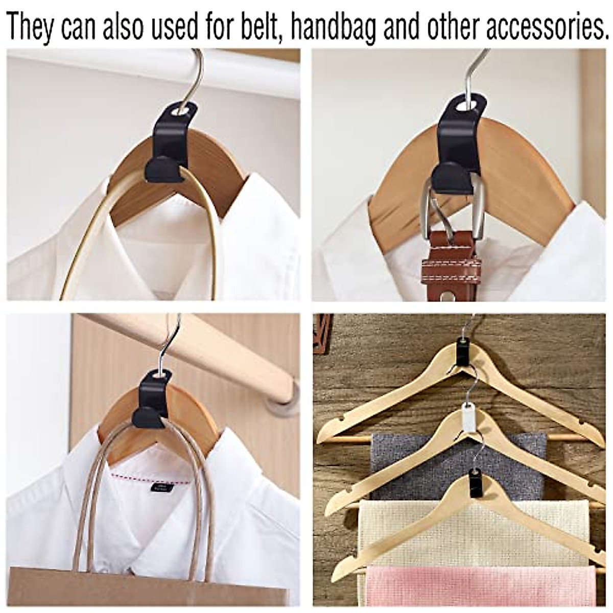 HOLLIHI 100 Pcs Clothes Hanger Connector Hooks,Plastic Cascading Hanger Hooks Extender Clips Connection Hooks,Space Saving Wardrobe Clothing Outfit Hangers Hooks for Organizer Closet Cabinet, 5 Colors