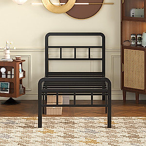 Fly-CTsoar 18 Inch Twin Bed Frames with Headboard and Footboard Heavy Duty Metal Platform, No Box Spring Needed, Easy Assembly Mattress Foundation, No Noise, Black