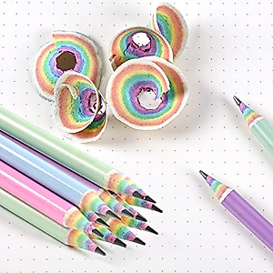 ECOTREE Pencils #2 HB Pencils Pre-sharpened Pencils Number 2 Pencils Rainbow Pencils Recycled Pencils Eco Pencils with Erasers 12 Pack
