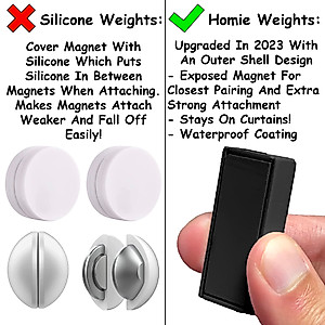 Magnetic Curtain Weights 12 Pack of Waterproof Magnets + Carrying Case, Great Home Decor for Bathroom, Shower, Liner, Flags, and Sheer, Heavy Duty Works Outdoor to Stop Wind (12 Pack, Black)