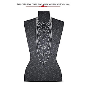 SURANO DESIGN JEWELRY Sterling Silver 2 mm Diamond Cut Alternating Oval & Round Bead Ball Chain Necklace (20)