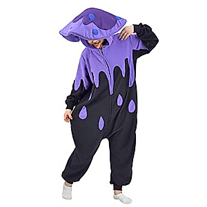 XIGUAGUO Adult Cartoon Mushroom Onesie Costume Animal Cosplay Christmas Homewear Pajamas Sleepwear for Women and Men
