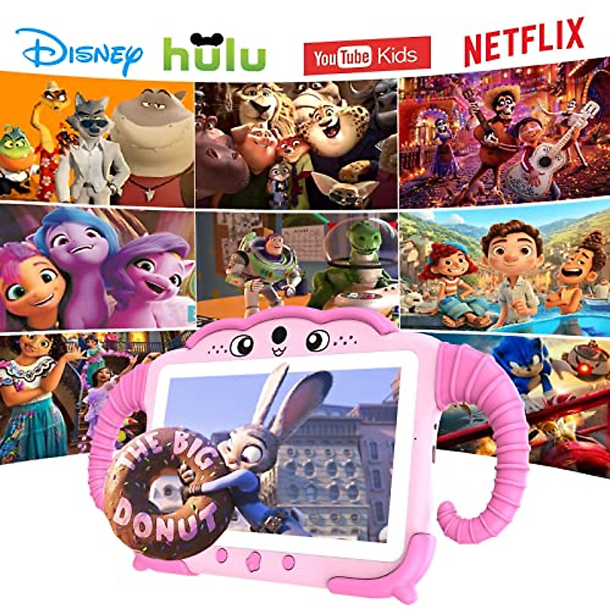 Kids Tablet 7 inch Tablet for Kids Toddlers 64GB Toddler Tablet with Case WiFi Dual Camera, Kids Android Learning Tablet Kids Software Installed Parental Control for Boys Girls YouTube Netflix