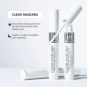 WALULAN Eyelash Lash Primer Waterproof and Sweatproof Natural Lash Defining Mascara White Volume and Length Clear Primer Mascara