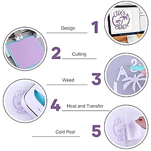 HTVRONT HTV Heat Transfer Vinyl Bundle: 20 Pack 12" x 10" Light Purple Iron on Vinyl for T-Shirt, Light Purple Heat Transfer Vinyl for Cricut, Silhouette Cameo or Heat Press Machine