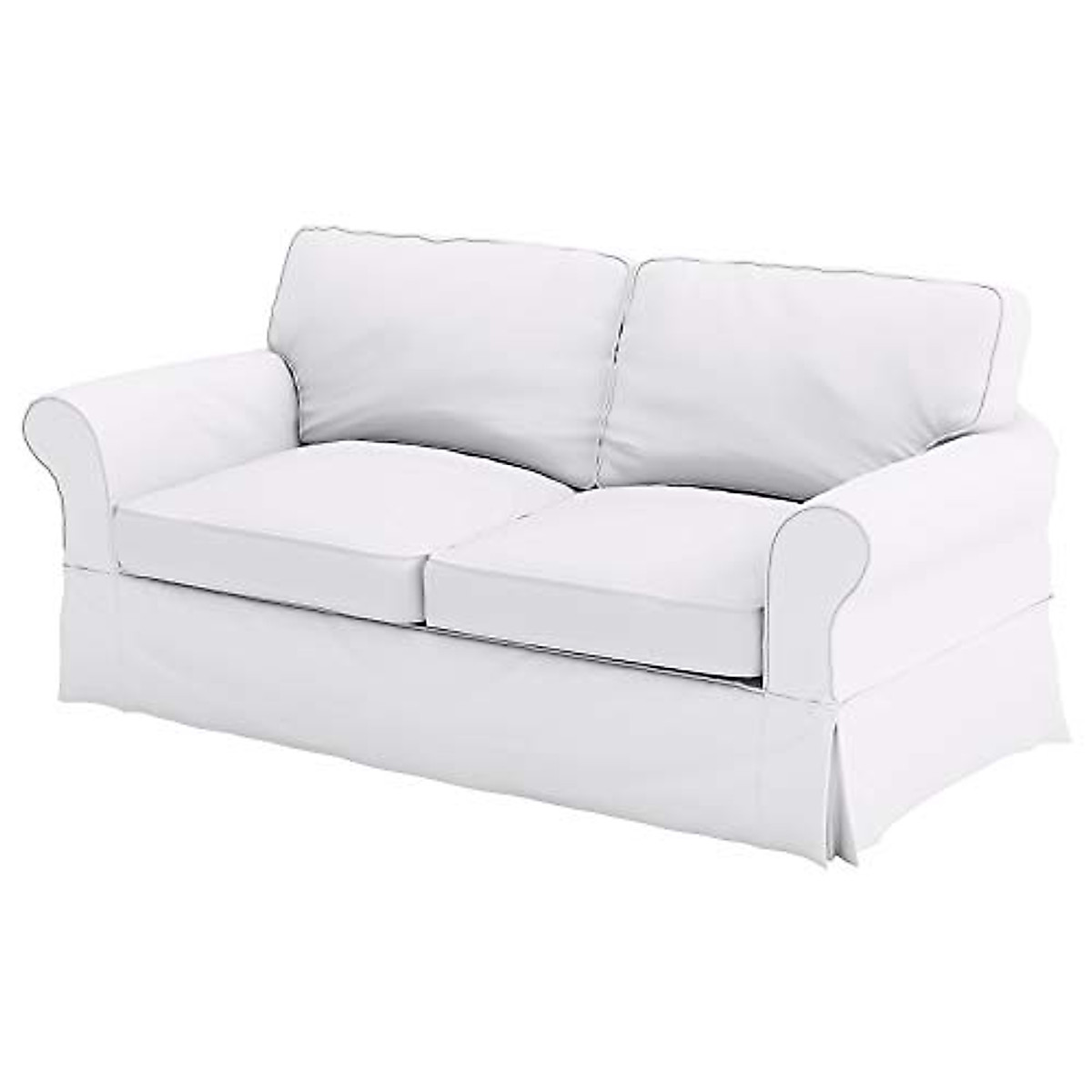 The Cotton Sofa Cover (Width: 81”~ 85”, Not 92” !) Fits Pottery Barn PB Comfort Roll ARM Sofa (Not Grand Sofa). A Durable Slipcover Replacement (White (Box Edge))