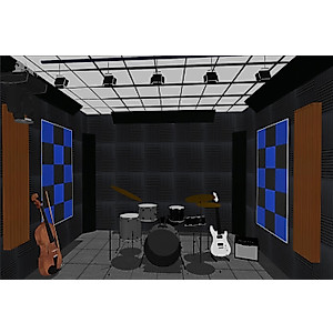 48 Pack Acoustic Foam Panel Wedge Studio Soundproofing Wall Tiles 12" X 12" X 1"