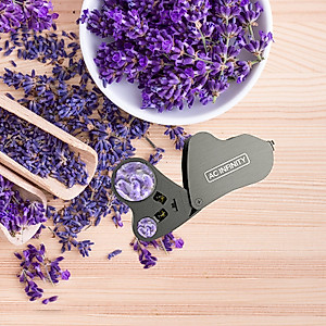 AC Infinity Jewelers Loupe, Pocket Magnifying Glass with LED Light & Dual Lenses, 30x 60x Zoom for Jewelry, Watches, Coins, Stamps, Plant Buds