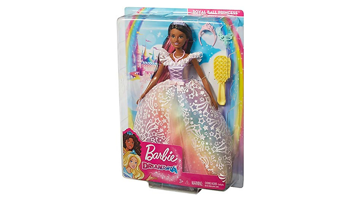 Barbie Dreamtopia Royal Ball Princess Doll, Brunette Wearing Glittery ...