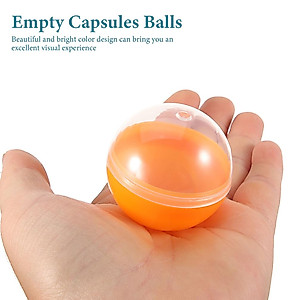 GANAZONO Small Round Capsules 60pcs 45mm Vending Machine Capsules Empty Round Colored Capsules Gumball Machines Small Containers for Christmas Prizes Party Favors