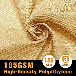 MR. COVER Sun Shade Sail 10 x 13 ft Rectangle for Patio Garden Backyard Outdoor Facility, Rip-Resistant & UV-Block, Double Stitched, Sand Color