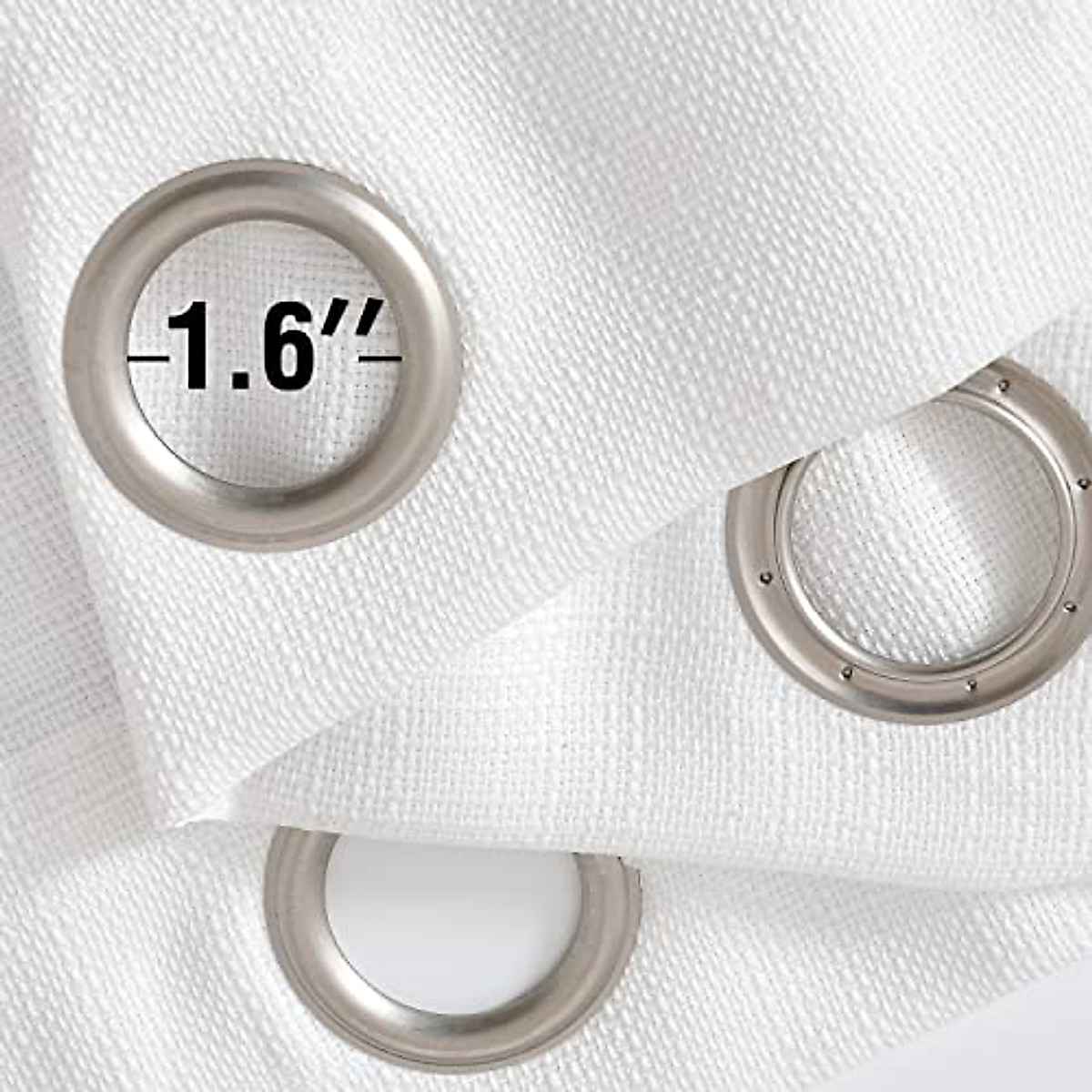 COLLACT White Curtains 84 Inch Length 2 Panels Set Linen Textured Casual Weave Living Room Curtain Light Weighted Drapes for Bedroom Grommet Top Light Filtering Farmhouse Window Treatments