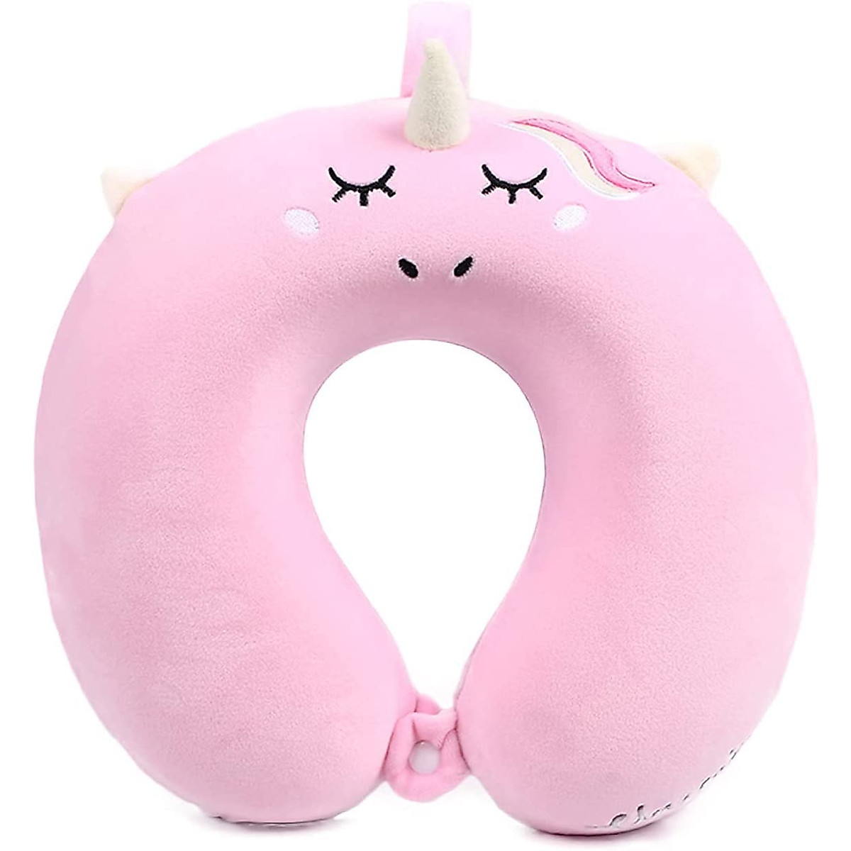 HomiTunky Kids Travel Neck Pillow,360?Unicorn Memory Foam Pillow for Travelling,U-Shaped Airplane Car Flight Head Support Animal with Washable Cover Adults Toddler,Gifts Children,Boys,Girls Pink