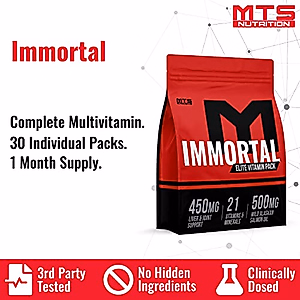MTS Immortal Elite Multivitamin - Daily Vitamins for Men & Women including Vitamins A, C, D, E, B1, B2, B5, B6 and B-12 | 30 Complete Daily Health Multivitamin Packets