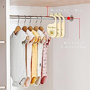 Baby Closet Dividers - Set of 7 Baby Clothes Organizer, Wooden Clothes Organizer from Newborn to 24 Months, Nursery Organizers for Hanger Dividers