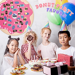 HyDren Donut Party Game 26 Donut Dart Board with 18 Sticky Balls Toys Birthday Party Favors Decorations Spa Game Baby Shower Game Gift for Class Indoor Outdoor Game