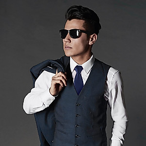 Bencailor 4 Pcs 24 Inch Men's Clip-on Ties Solid Color Men's Tie Pretied Clip on Ties for Men Men's Clip on Necktie Men's Button Ties(Black, Charcoal Grey, Navy Blue, Wine Red)