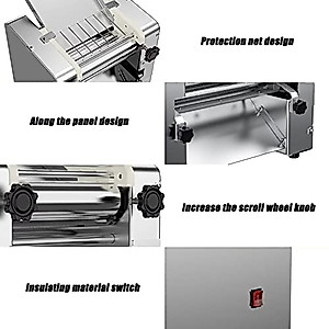 Commercial Pasta Maker Machine - 2200W Automatic Electric Dumpling Noodle Machine, Multifunctional Noodle Pasta Spaghetti Dough Roller Press for Wonton, Buns (Wide Noodle Blade 2mm)