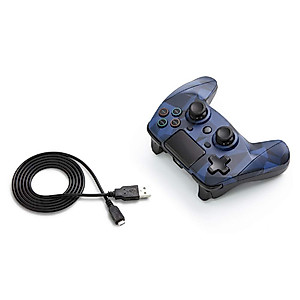 Snakebyte Wireless Gamepad Controller for PlayStation PS4 – Lag-Free – 3.5 Audio Jack – Motion Sensors – Dual Vibration – 6 Axis – Ergonomic Design – Programmable Functions - Blue Camo