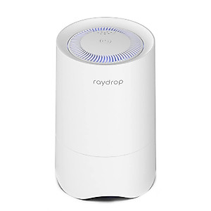 raydrop Small Air Purifier for Home Bedroom, Personal Desk Mini Air Purifier, Room Hepa Air Purifier Fresheners Cleaner for Pets, Smoke, Desktop, Office (White)