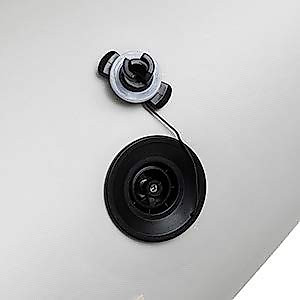 AQUOS Heavy-Duty Military Marine Grade PVC 12.5 ft Grey Inflatable Pontoon Boat with Guard Bar and Folding Seat & Haswing 12V 55LBS 48 inch Bow Mount Trolling Motor and Quick Release for Bass Fishing