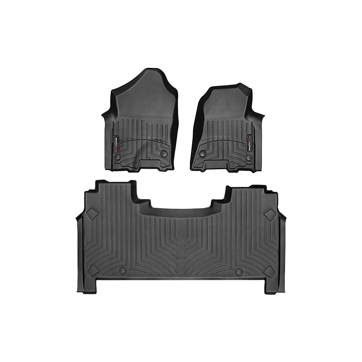 WeatherTech Custom Fit FloorLiners for Ram Truck 1500 TRX, Ram 1500 TRX, Ram Truck 1500, Ram 1500-1st & 2nd Row (441428-1-3), Black