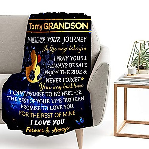 Grandson Gifts from Grandma, to My Grandson Blanket 50"x40", Birthday Christmas Graduation Gift Idea for Grandson from Grandmother, Soft Lightweight Throw Blankets for Couch Bed