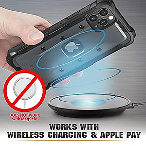 Vena vArmor Rugged Case Compatible with Apple iPhone 12 / iPhone 12 Pro (6.1"-inch), (Military Grade Drop Protection) Heavy Duty Holster Belt Clip Cover with Kickstand - Space Gray