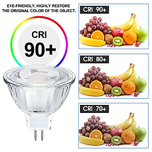 Energetic Dimmable MR16 6W 12V LED Light Bulb, 50W Halogen Equivalent, CRI 90+, GU5.3 Bi-Pin Base, 40 Degree Beam Angle, 3000K Warm White, for Landscape, Recessed, Track Lighting, UL Listed, 12Pack