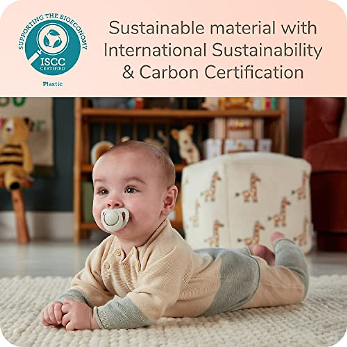 NUK for Nature™ Natural Rubber Pacifier, 4-Pack, Neutral, 0-6M