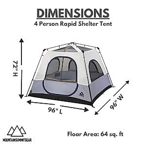 Caddis Rapid 4-Person Tent, Camping Gear for The Outdoors, Pop Up Tent for Camping, Rapid Tent Frame for Easy Setup, 4-Person Capacity Tents for Camping, (by Caddis Sports Inc.)