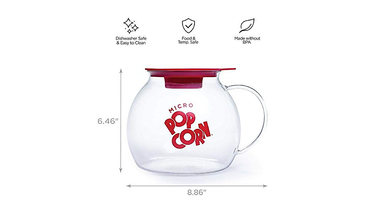 Ecolution EKPCM-0025 Micro-Pop Popper, Glass Microwave Popcorn Maker ...