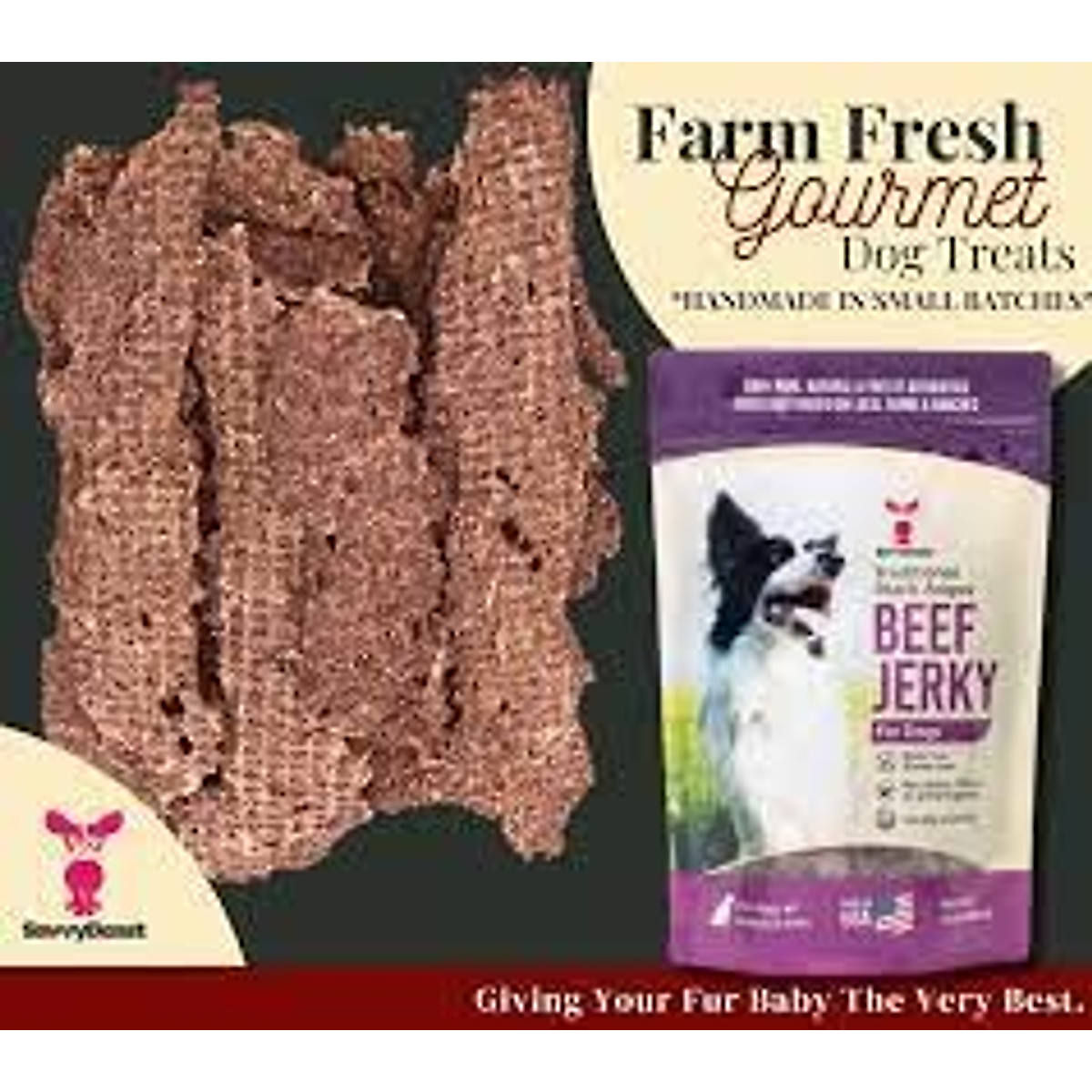 Beef Jerky Dog Treats for Dogs - 16 oz Grass-Fed Natural Real Meat Jerky Made in the USA Only - Thin Healthy Grain Free Chew Sticks - High in Protein Tender Strips - Perfect for Training & Rewarding
