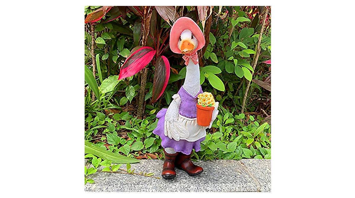 Gardener Duck Garden Statue - Cute Indoor/Outdoor Decor