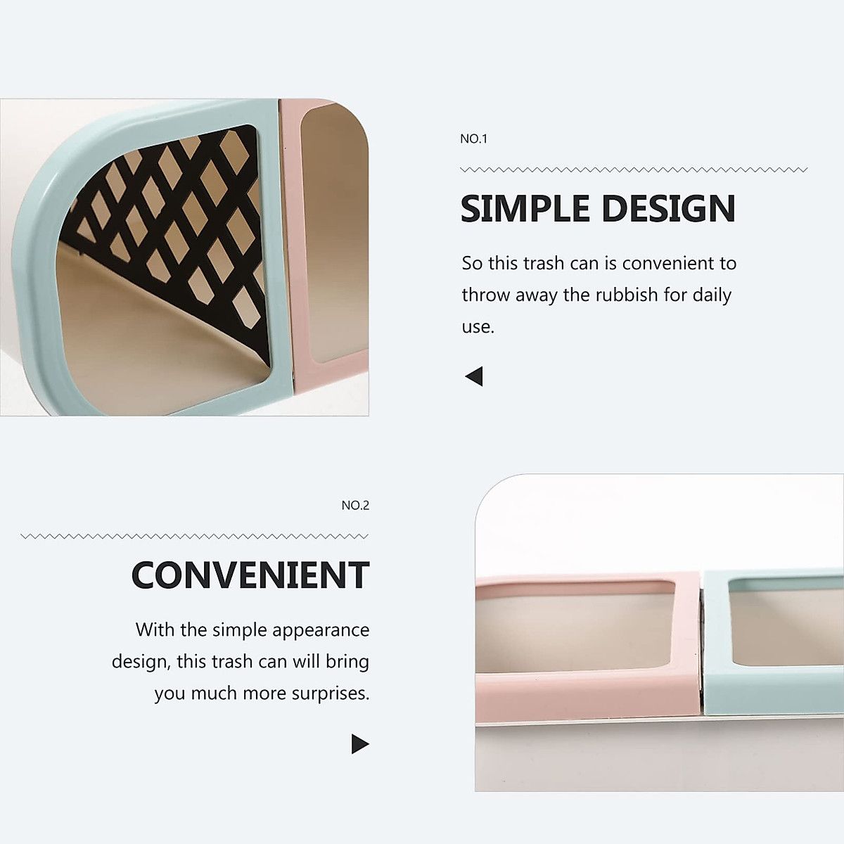 Ipetboom Sorting Trash Can Double Compartment Trash Can Bathroom Trash Can 2 Compartment Rubbish Can Outdoor Trash Can Bins Bathroom Garbage Can Plastic Office Cupboard White Ultra Thin