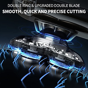 ROZIAPRO Bald Head Shavers for Men Waterproof Electric Rechargeable Balding Head Shaver Professional Anti-Pinch Shave Bald Head Wet&Dry Rotary Close Razor with Replaceable Grooming Shaving Heads