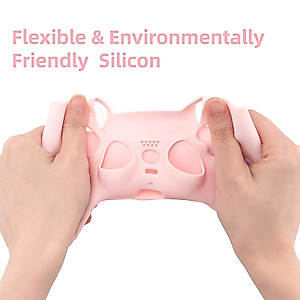 GeekShare PS5 Controller Skin Anti-Slip Silicone Skin Protective Cover Case for Playstation 5 DualSense Wireless Controller Smooth Touching Sense, Pink & Purple