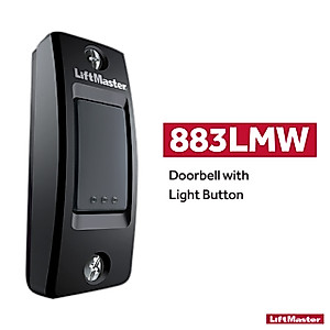 LiftMaster 883LMW Wall-Mounted Wired Push Garage Door Opener and Doorbell Button with Light Button