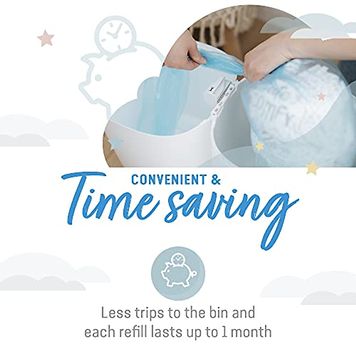 Angelcare Nappy Disposal System with 1 Refill