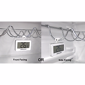 Wrenwane Digital Refrigerator Freezer Room Thermometer, No Frills Simple Operation, White