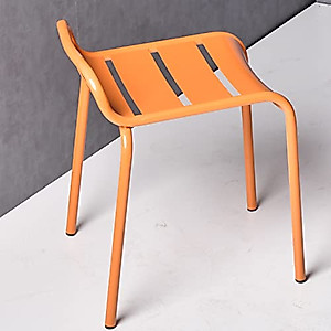 GWAREZ Set of 2 Modern Commercial Grade Chairs- Metal Stackable Bistro Kitchen Chairs-Backrest Chair for Bistro Cafe & Coffee Shop -E-Coating Rust Resistant-Low Back