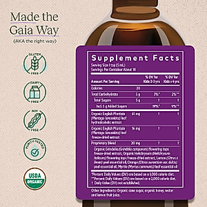 Gaia Kids Bronchial Wellness Syrup - Immune Support Supplement - Overall Throat & Lung Health Support - Certified Organic Formula with English Plantain, Grindelia & Honey - 3 Fl Oz (18 Servings)