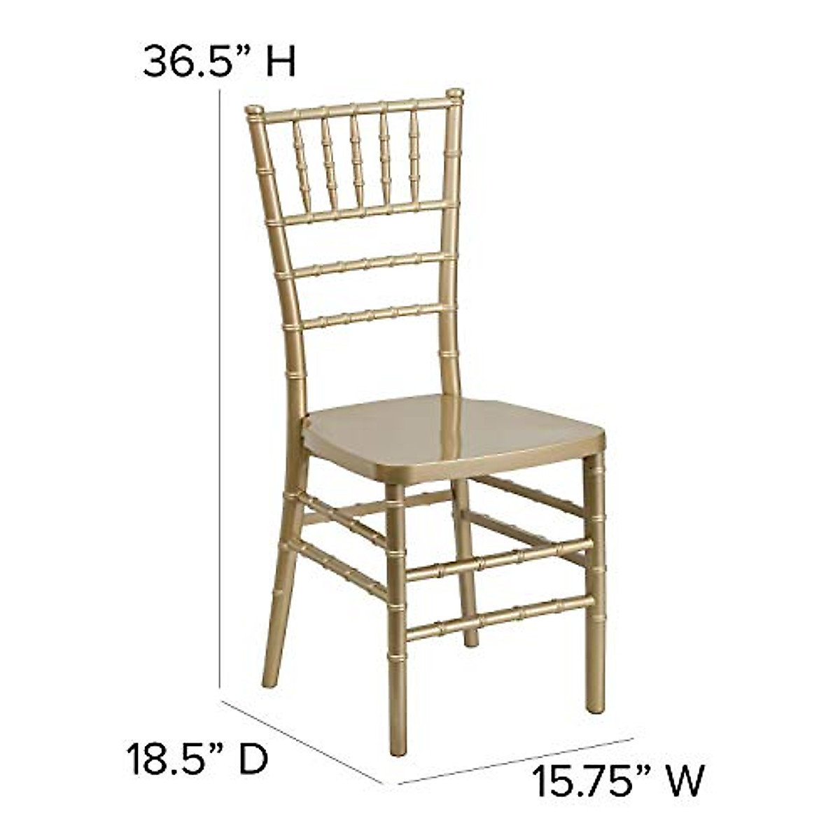 Flash Furniture 2 Pack HERCULES PREMIUM Series Gold Resin Stacking Chiavari Chair