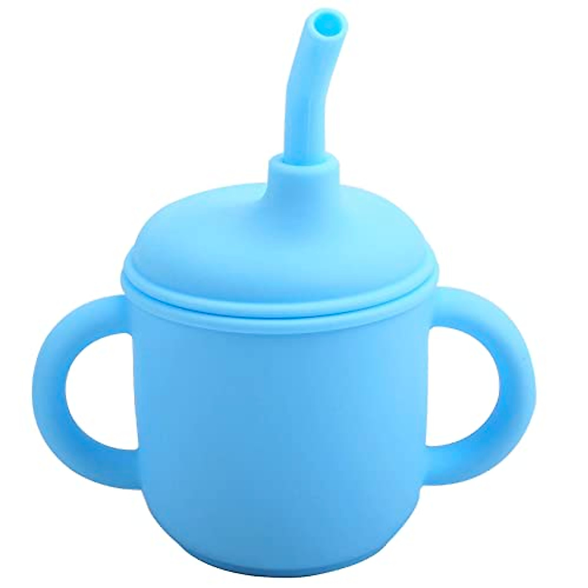 Baby cup with two lids, straw and sippy cup, Silicone baby cup-sippy cup-baby sippy cup- training cup- un breakable cup -cup with two handles- straw cup with handles
