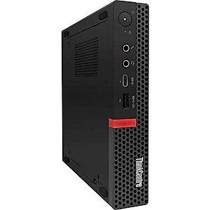 Lenovo ThinkCentre M720q 10T7008CUS Desktop Computer - Intel Core i7 8th Gen i7-8700T 2.40 GHz - 16 GB RAM DDR4 SDRAM - 256 GB SSD - Tiny - Raven Black (Renewed)