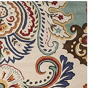 SAFAVIEH Bella Collection 10' x 14' Ivory/Blue BEL118A Handmade Boho Premium Wool Area Rug