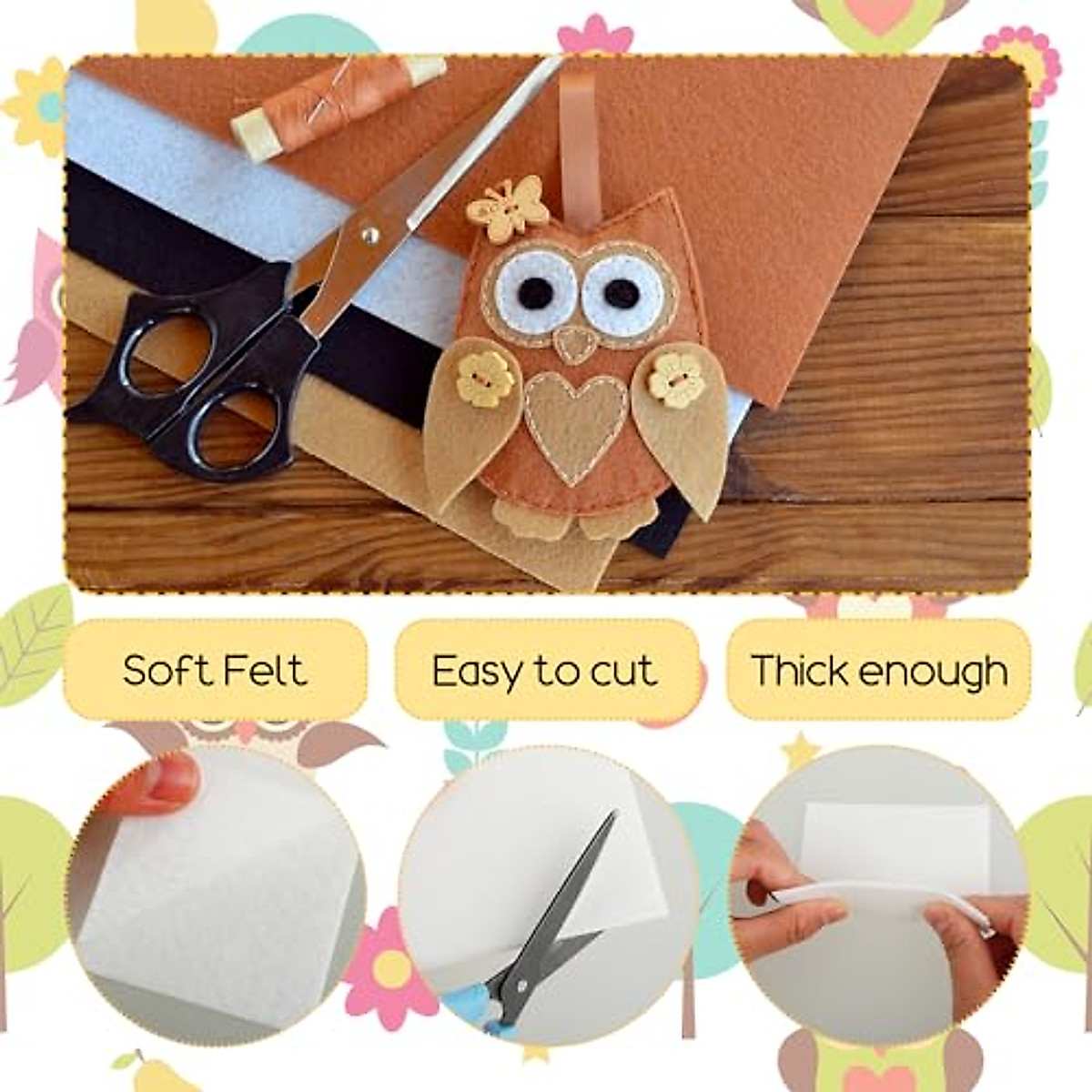 Lusofie 60Pcs White Felt Sheets 4"x4" Felt Squares 1mm Thick Felt Fabric Pre-Cut Felt Sheets for Crafts Patchwork Sewing DIY